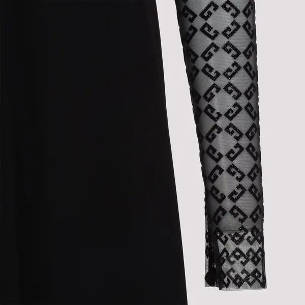 Givenchy Long Sleeve Monogram Dress - Black