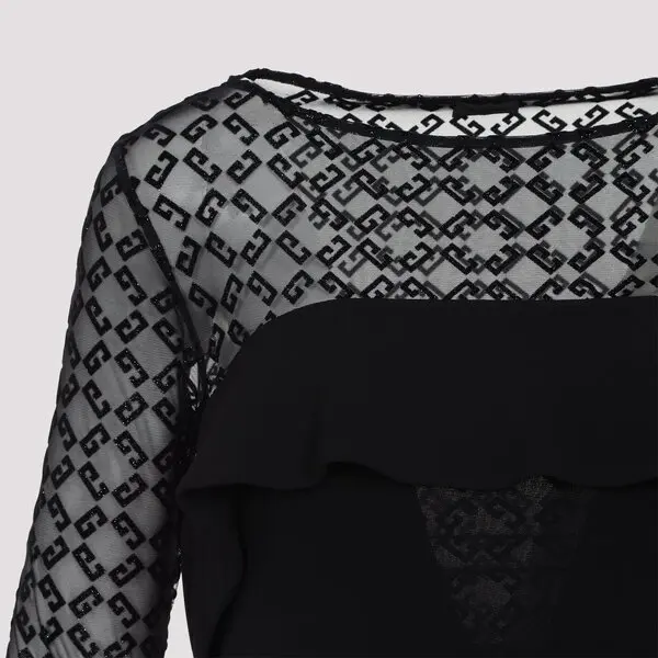 Givenchy Long Sleeve Monogram Dress - Black