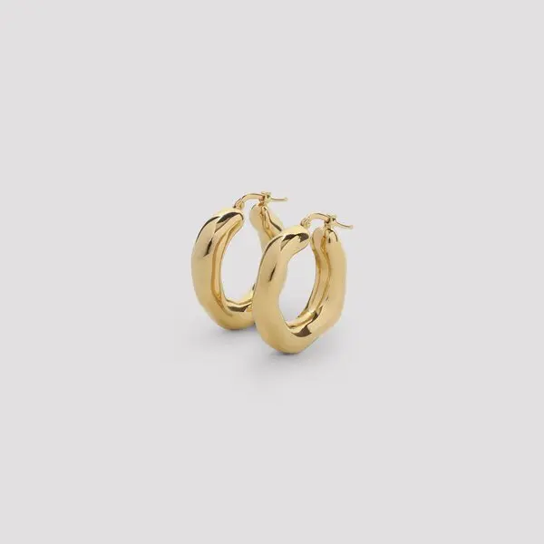 JIL SANDER Brass Hoop Earrings - Silver