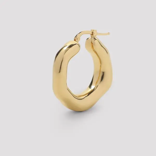 JIL SANDER Brass Hoop Earrings - Silver