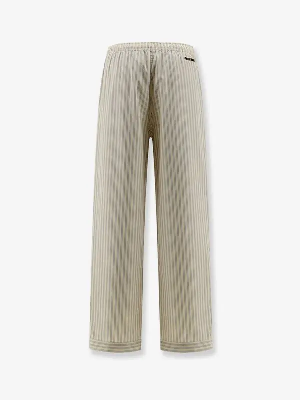 Miu Miu Striped Cotton Pajama Pants - Multicolor