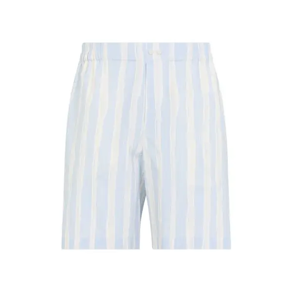 Jacquemus Striped Cotton Poplin Shorts - Blue