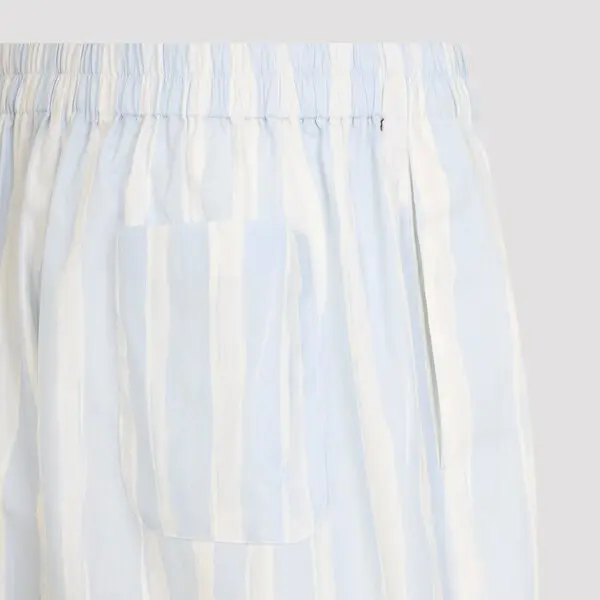 Jacquemus Striped Cotton Poplin Shorts - Blue