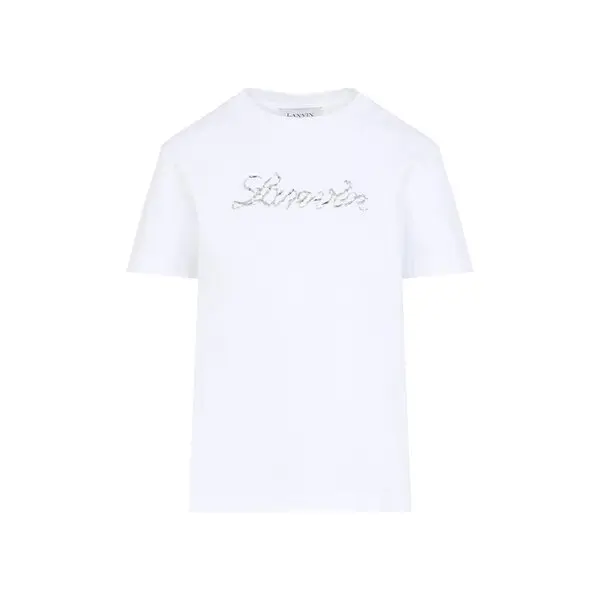 LANVIN Embroidered Script Logo T-shirt - White
