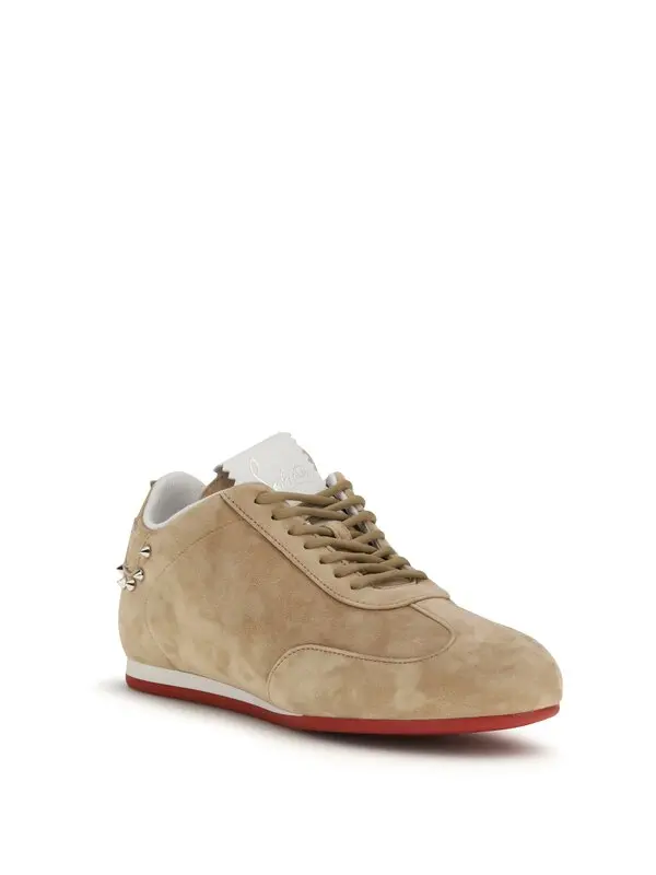 CHRISTIAN LOUBOUTIN Eleonora Suede Lace-up Sneakers With Stud Detailing