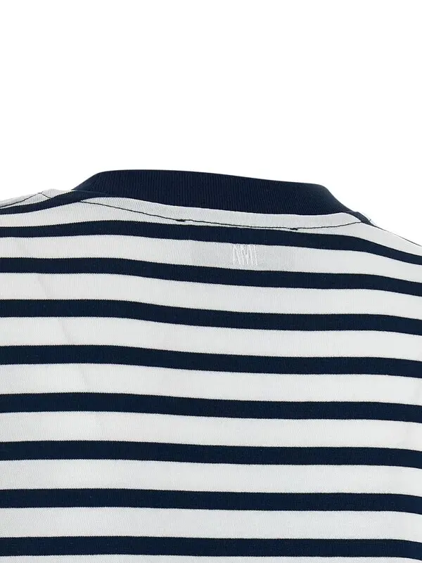 AMI Paris Marinière Cotton Crewneck T-shirt