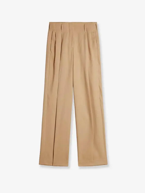 GOLDEN GOOSE Flavia Virgin Wool Trousers - Cream