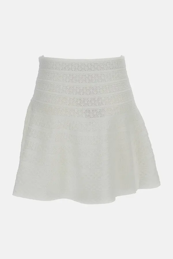 SELF-PORTRAIT Pointelle Knit Mini Skirt