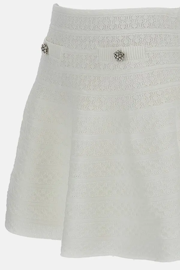 SELF-PORTRAIT Pointelle Knit Mini Skirt