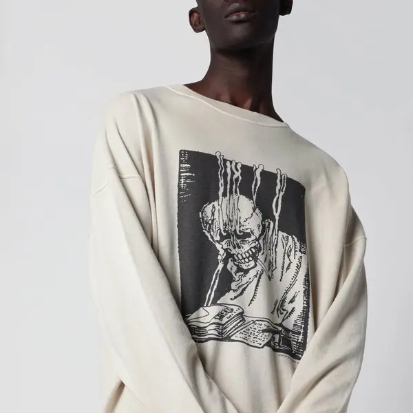 Our Legacy Angry Fan Mail" Print Cotton Blend Sweatshirt - Black