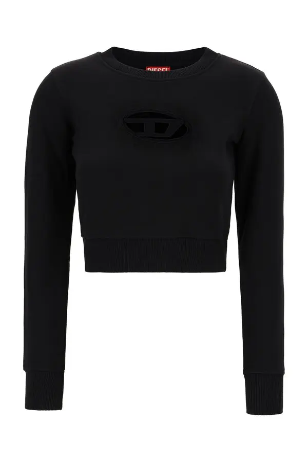 DIESEL® Cropped Sweatshirt With Cutout Logo