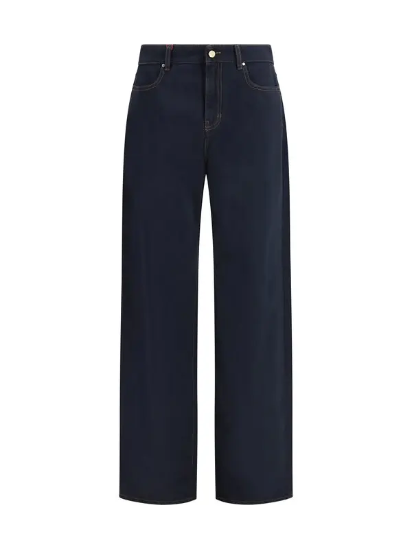 Max Mara Cotton Satin Baggy Pants - Blue
