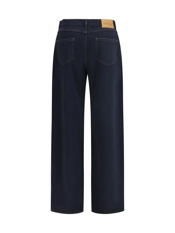 Max Mara Cotton Satin Baggy Pants - Blue