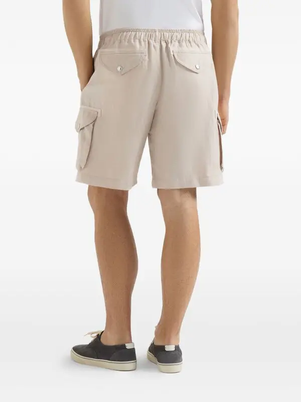 Brunello Cucinelli Linen Cargo Shorts - Multicolor