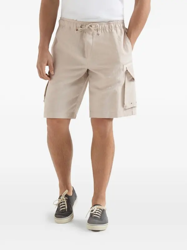 Brunello Cucinelli Linen Cargo Shorts - Multicolor