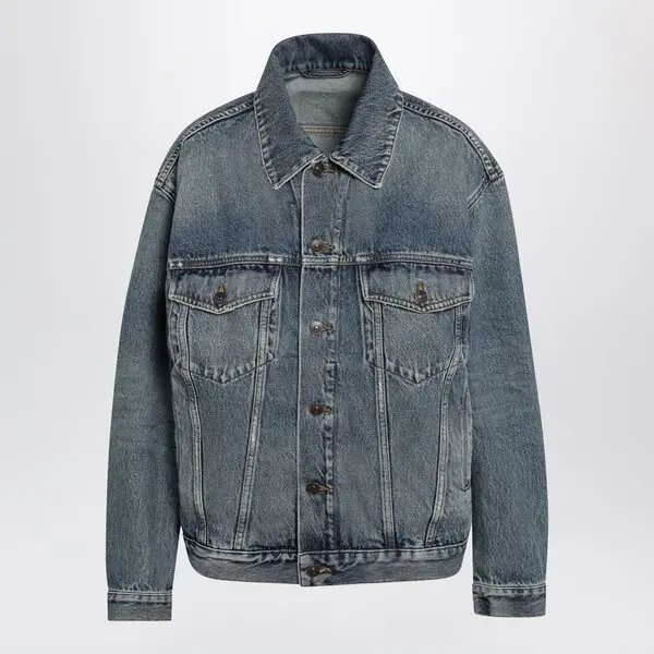 Balenciaga Kick Cotton Denim Jacket - Blue