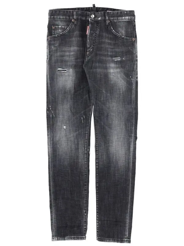 Dsquared2 Denim Jeans With Distressed Details - Black