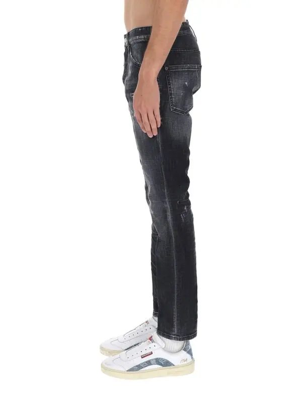 Dsquared2 Denim Jeans With Distressed Details - Black