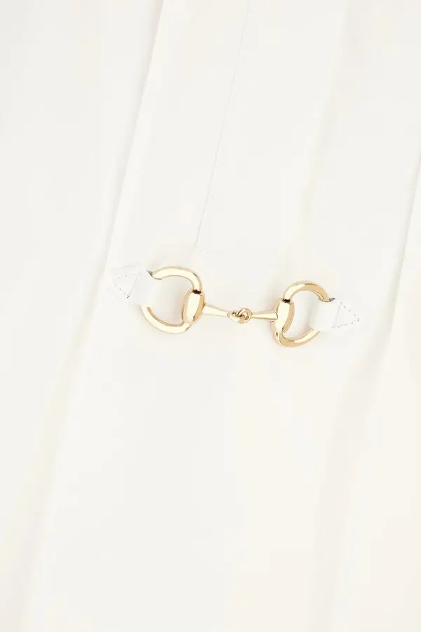 Gucci White Clothing Coat With Gold Tone Hardware