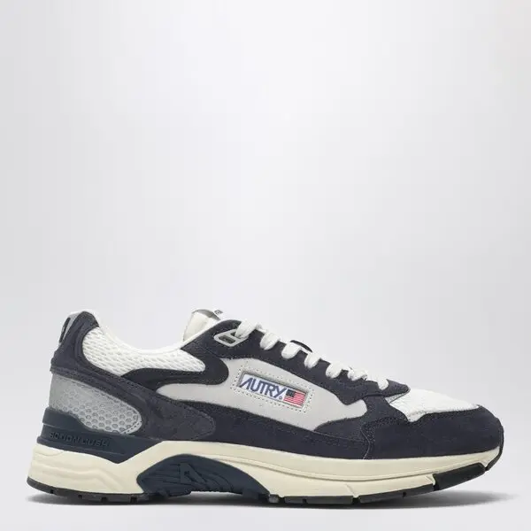 AUTRY Hyperway Sneakers In Silver Mesh And Suede