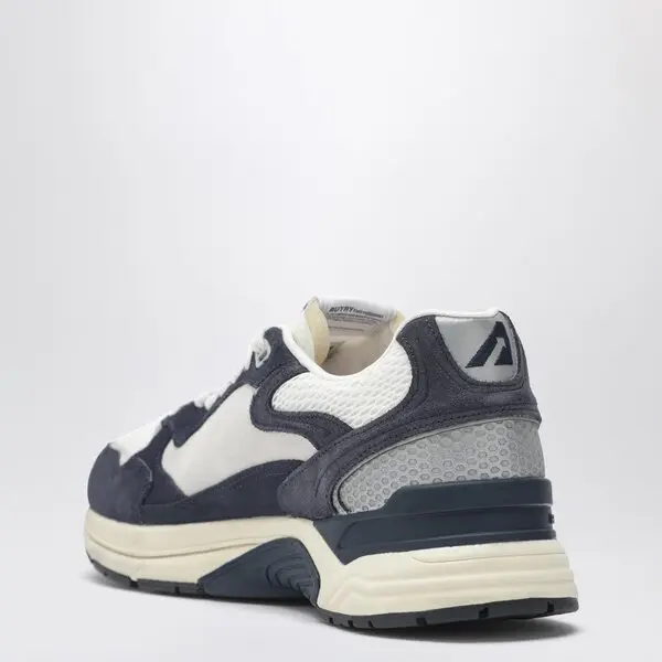 AUTRY Hyperway Sneakers In Silver Mesh And Suede - Blue
