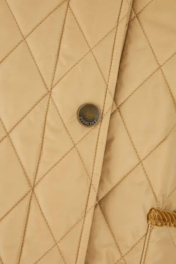 Burberry Quilted Jacket With Corduroy Collar
