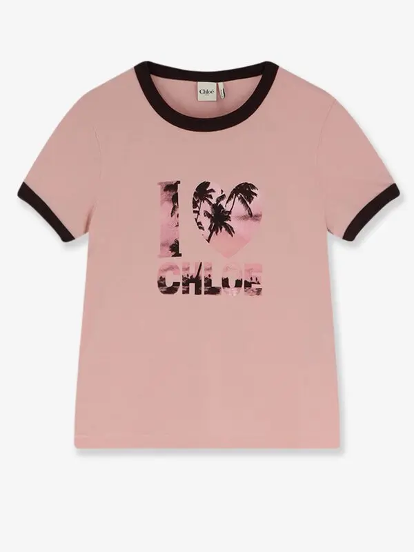 Chloé Cotton T-shirt With Flamingo And Logo Print