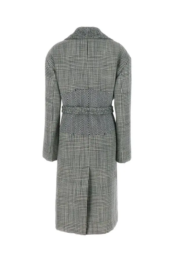 TOM FORD Houndstooth Patterned Belted Coat