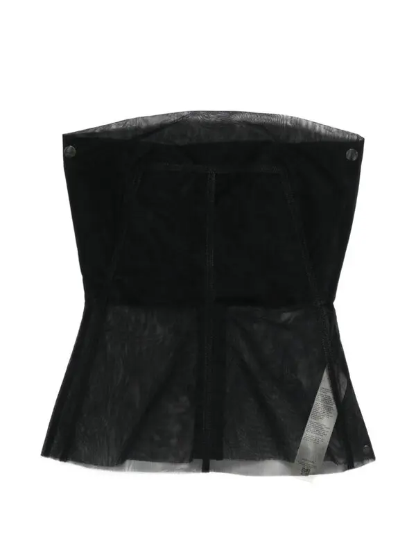 Rick Owens Black Strapless Boned Bodice With Flared Hem - Multicolor