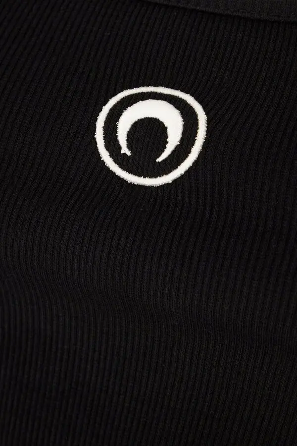 MARINE SERRE Cropped Ribbed Top With Emblem