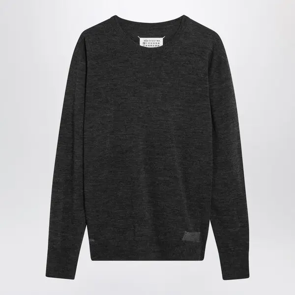 MAISON MARGIELA Grey Wool-blend Sweater With Patch Detail
