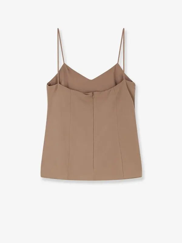 Max Mara Silk V-neck Sleeveless Top - Multicolor