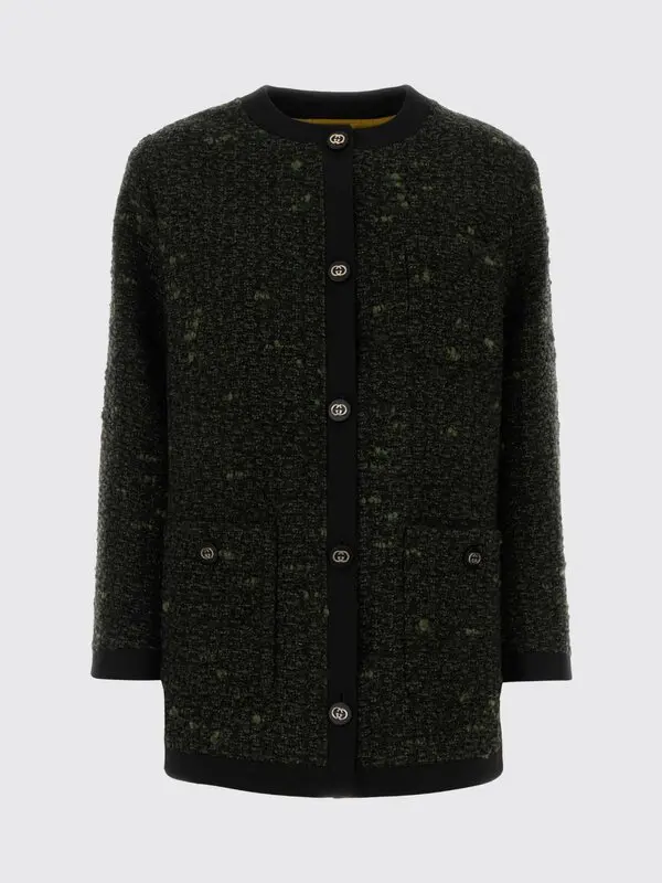 Gucci Textured Knit Jacket With Button Detail