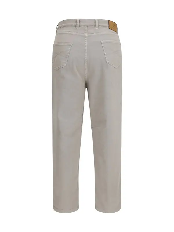 Brunello Cucinelli Stretch Canvas Pleated Trousers - Brown
