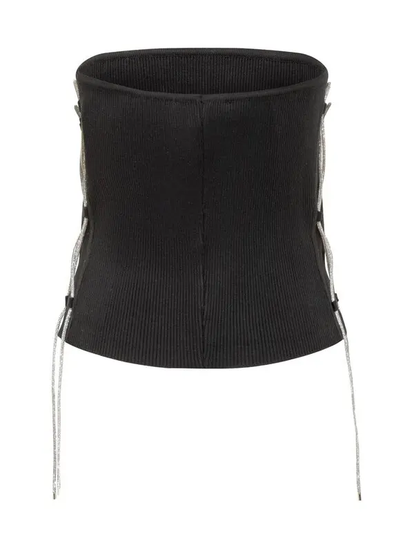 Giuseppe Di Morabito Strapless Embellished Knit Top