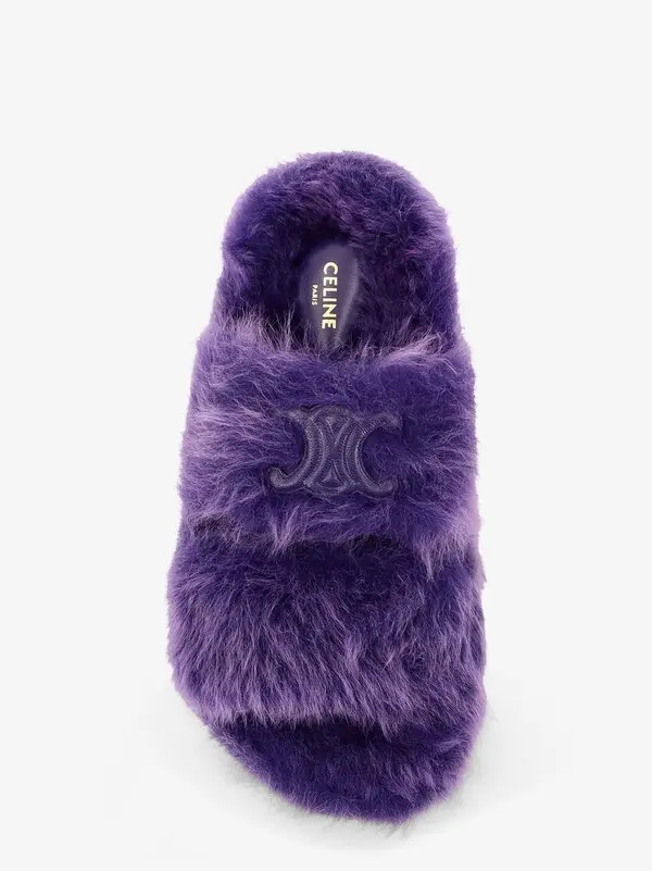 Celine Shearling Triomphe Slides