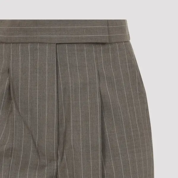 Max Mara Manetta Tailored Pinstriped Wool Trousers - Brown