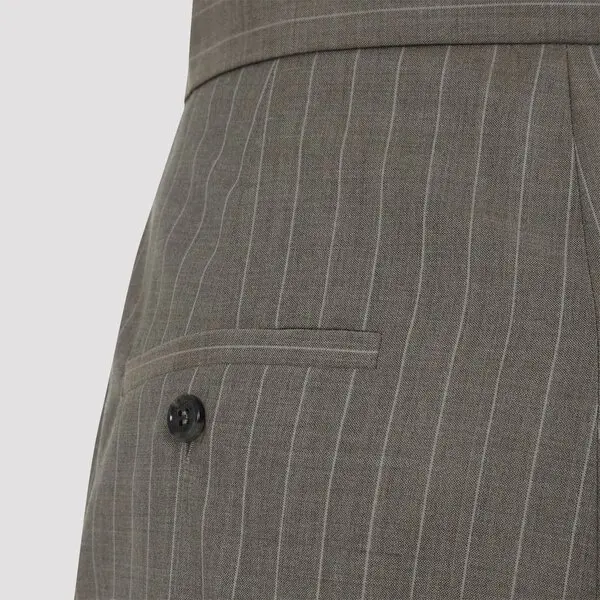 Max Mara Manetta Tailored Pinstriped Wool Trousers - Brown
