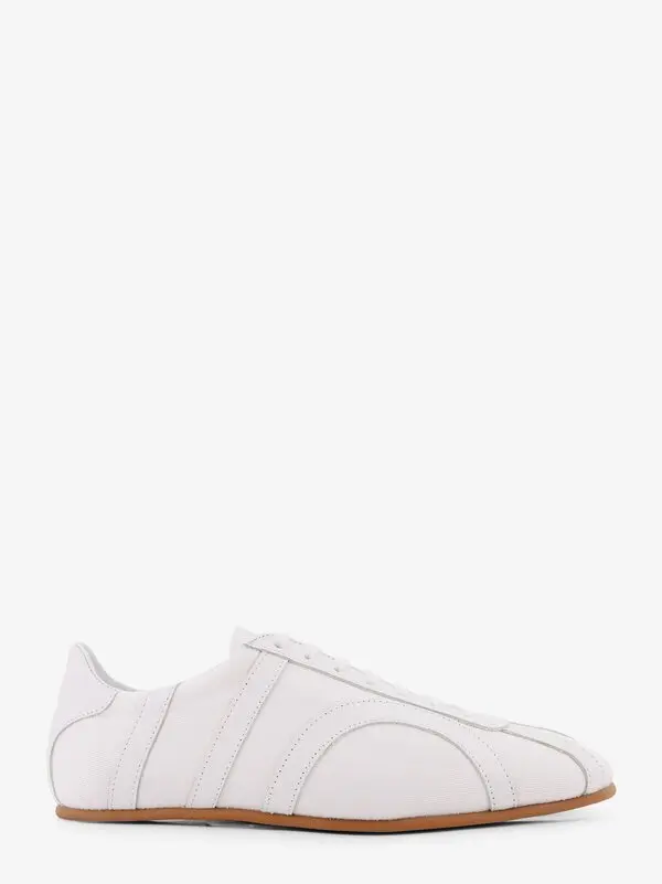 TOTEME Canvas Low-top Sneakers With Leather Profiles - White
