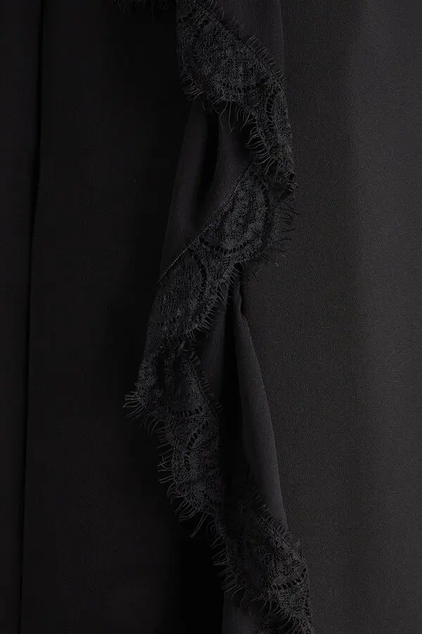 Alberta Ferretti Black Lace Trimmed Dress