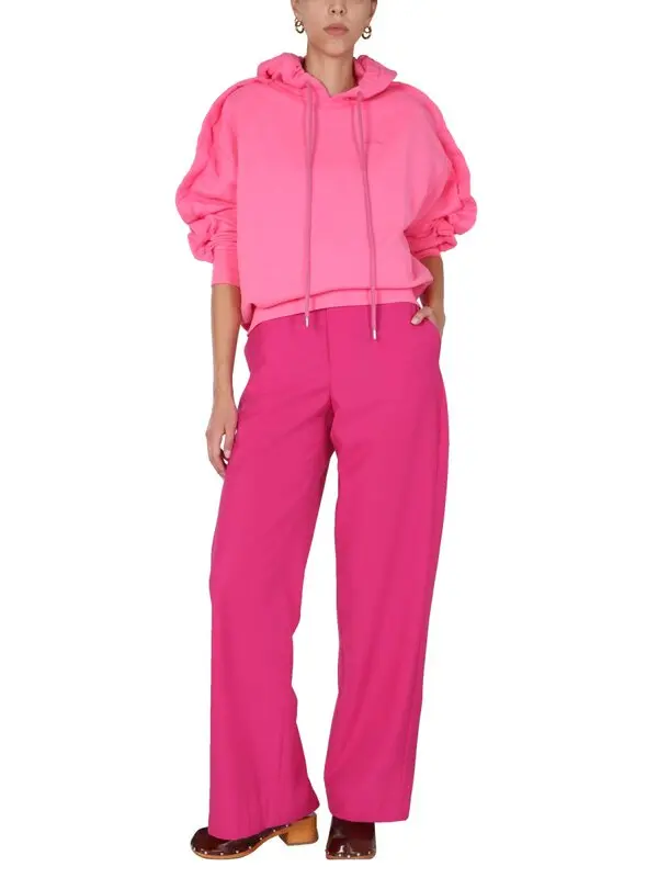 AMBUSH Embroidered Logo" Drawstring Hooded Sweatshirt - Pink