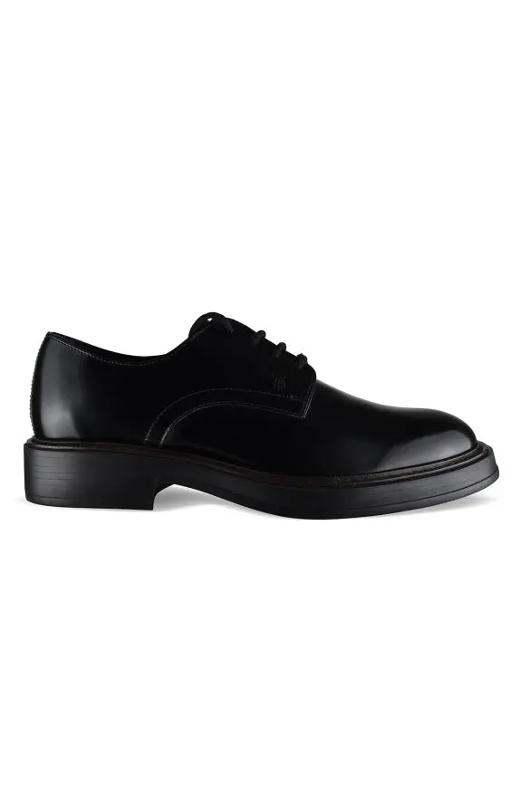 TOD'S Semi-gloss Calf Leather Oxford Derbies - Black