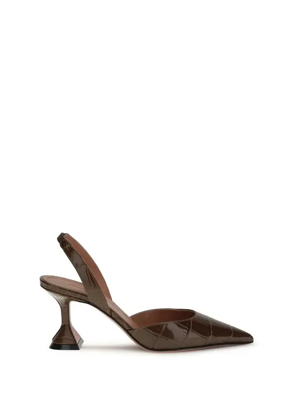 Amina Muaddi Holli Slingback Pumps - Brown