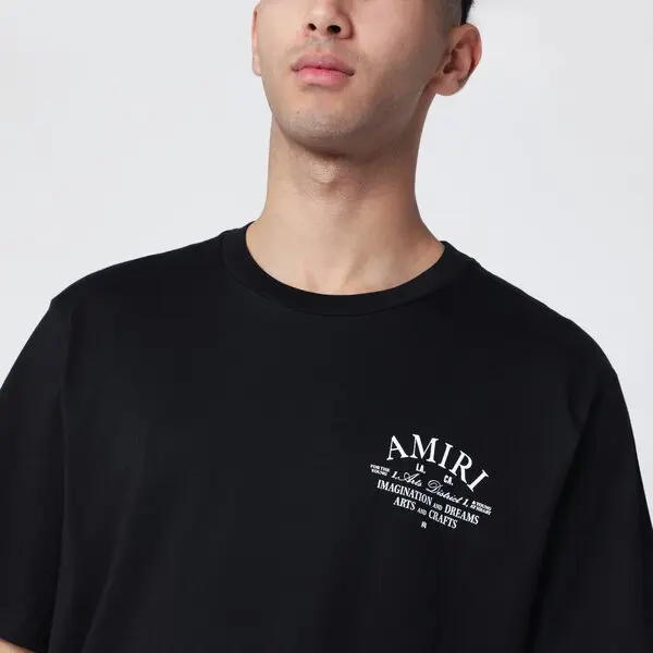 Amiri Cotton T-shirt With Logo Print - Black