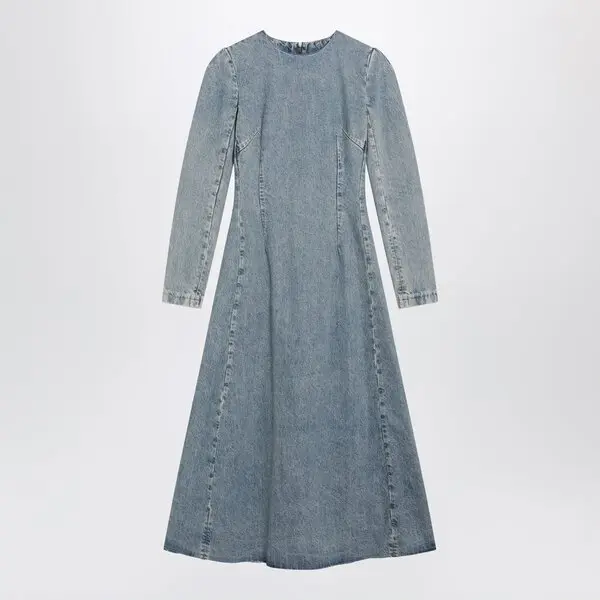 MAISON MARGIELA Cup Shoulder Denim Midi Dress - Blue
