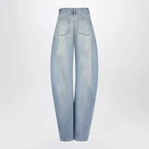 Alaïa Low-rise Curved-leg Raw Denim Jeans - Blue