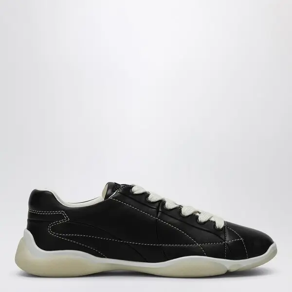 Prada Nappa Leather Sneakers With Contrast Stitching - Black