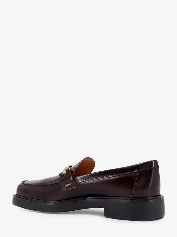 TOD'S Leather Loafers With Metal Logo Detail - Multicolor
