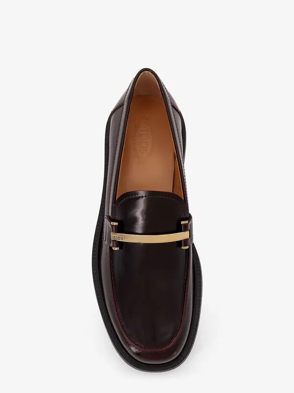 TOD'S Leather Loafers With Metal Logo Detail - Multicolor