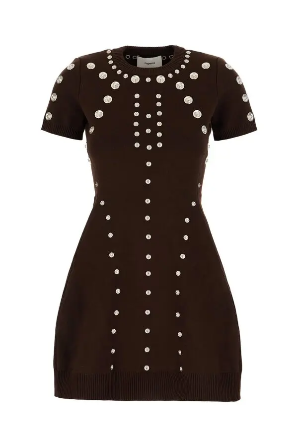 Coperni Embellished Short Sleeve Dress - Multicolor